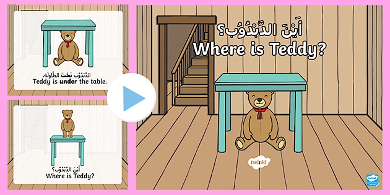 Teddy Prepositions PowerPoint Arabic/English (teacher made)