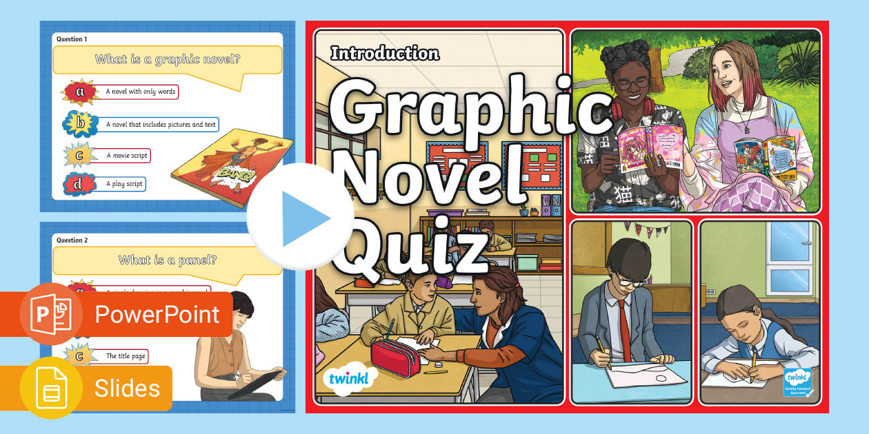 Graphic Novel Elements Quiz Powerpoint (teacher made)