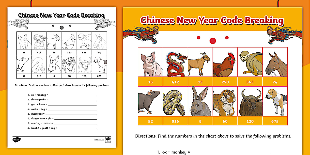 Chinese New Year Code Breaker | Lunar New Year | Twinkl USA