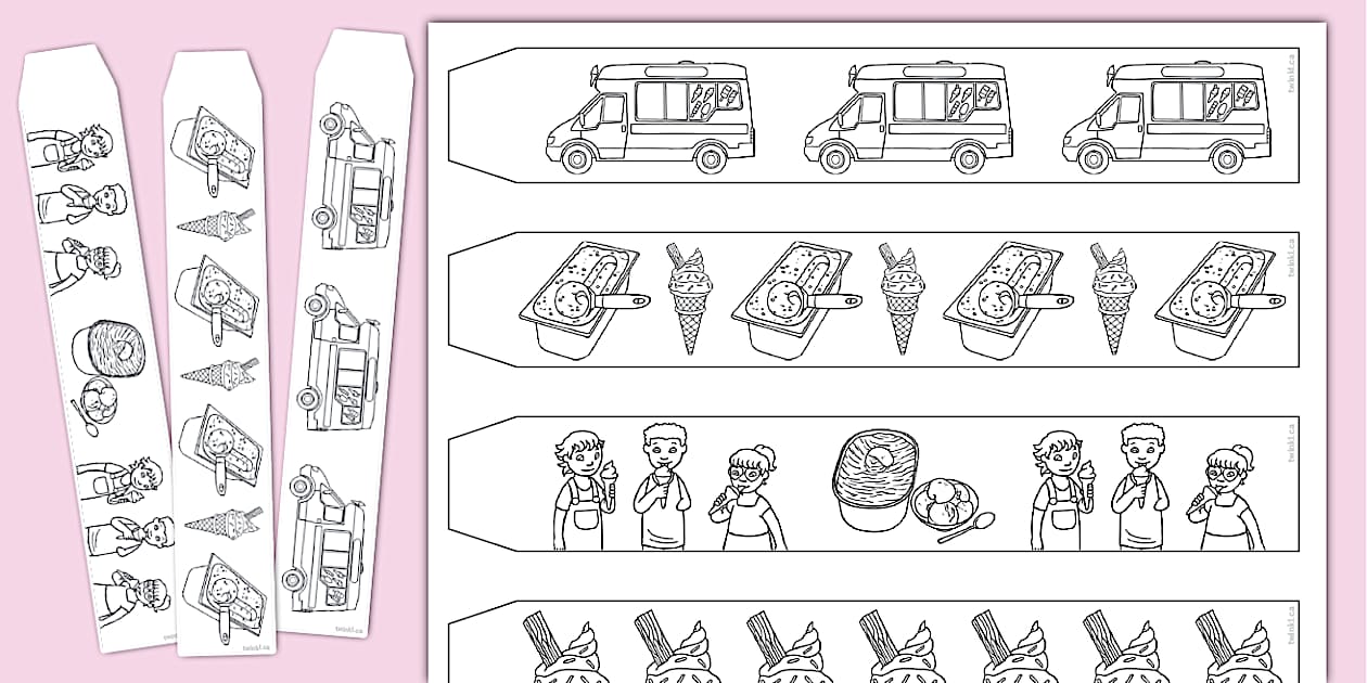 Ice Cream Colouring Paper Chains (teacher made) - Twinkl