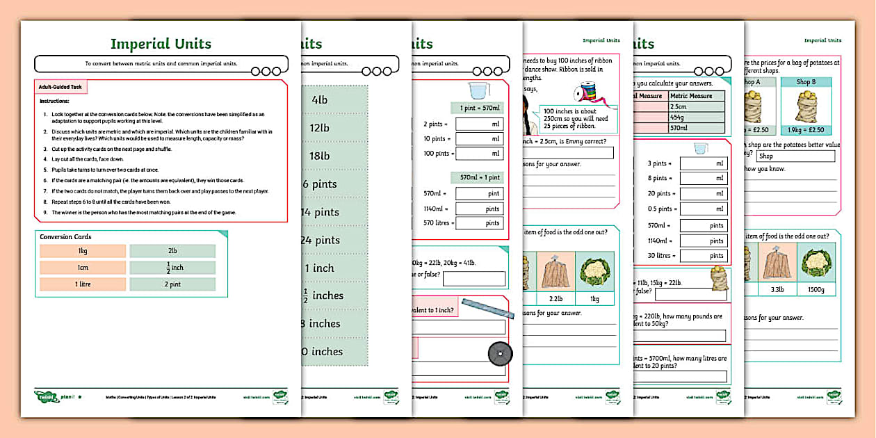👉 Converting Imperial Units Differentiated Maths Worksheets
