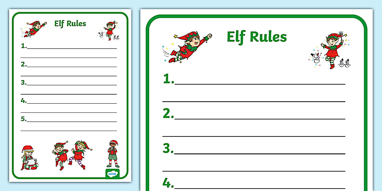 Write Your Own Elf Rules Activity (Teacher-Made) - Twinkl