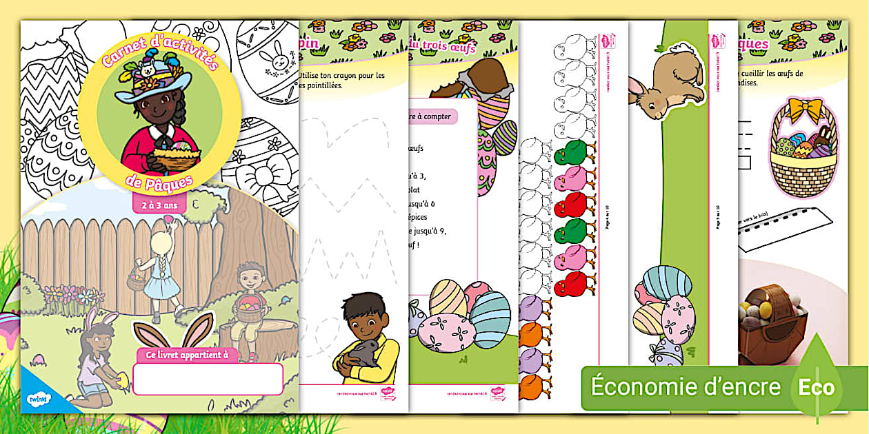 Livret d'activités de Pâques pour enfants de 2 à 3 ans