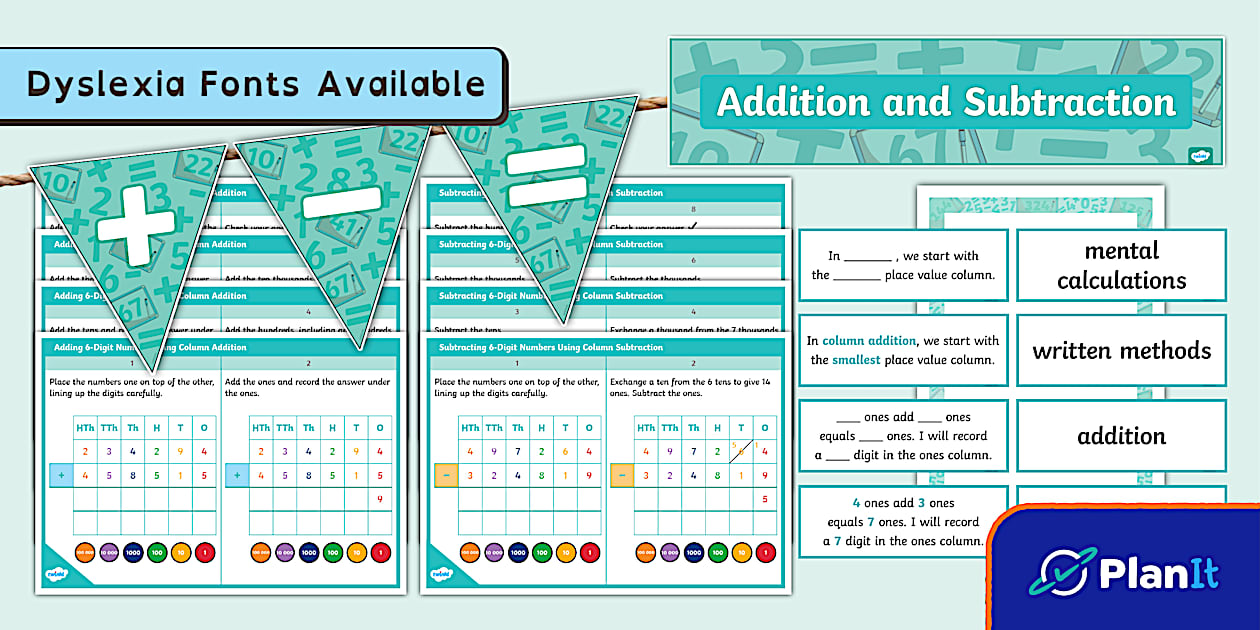 PlanIt Y6 Addition and Subtraction Display Pack - Twinkl