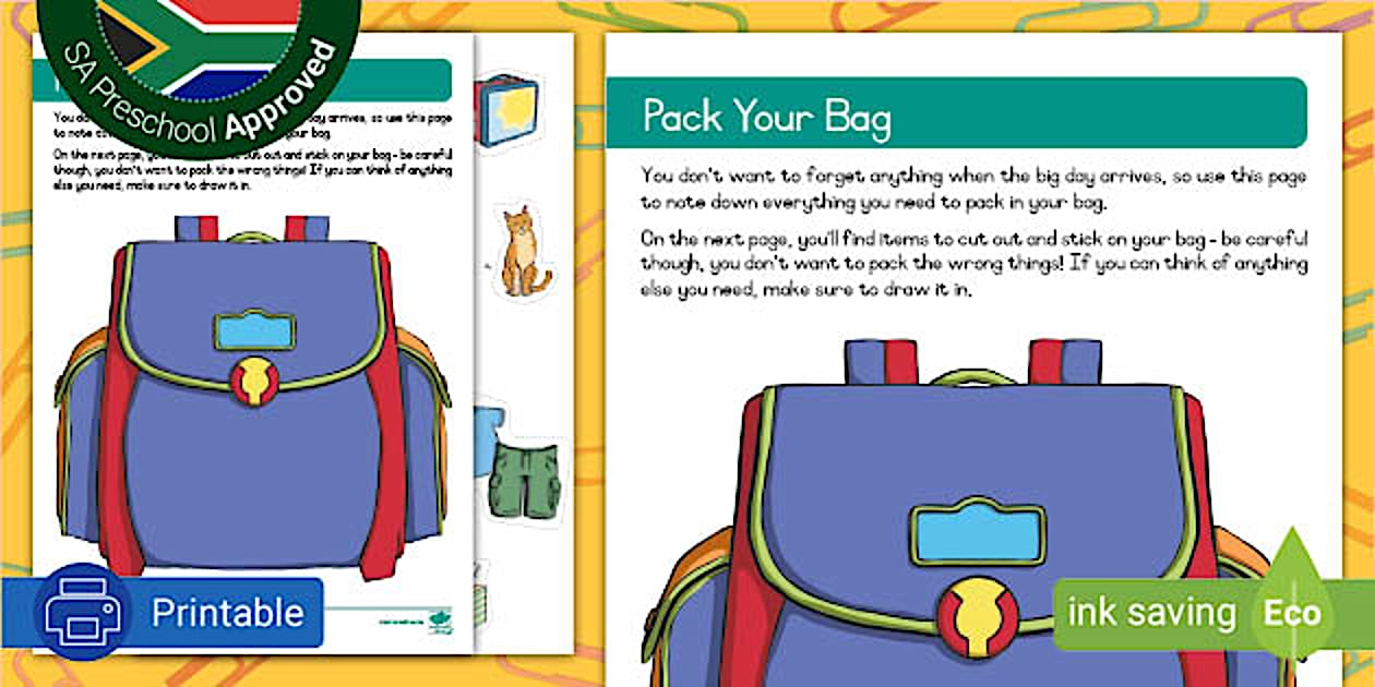 Back to School Backpack Activity Sheet - Twinkl