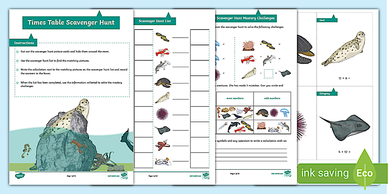 👉 Times Table Scavenger Hunt (teacher made) - Twinkl
