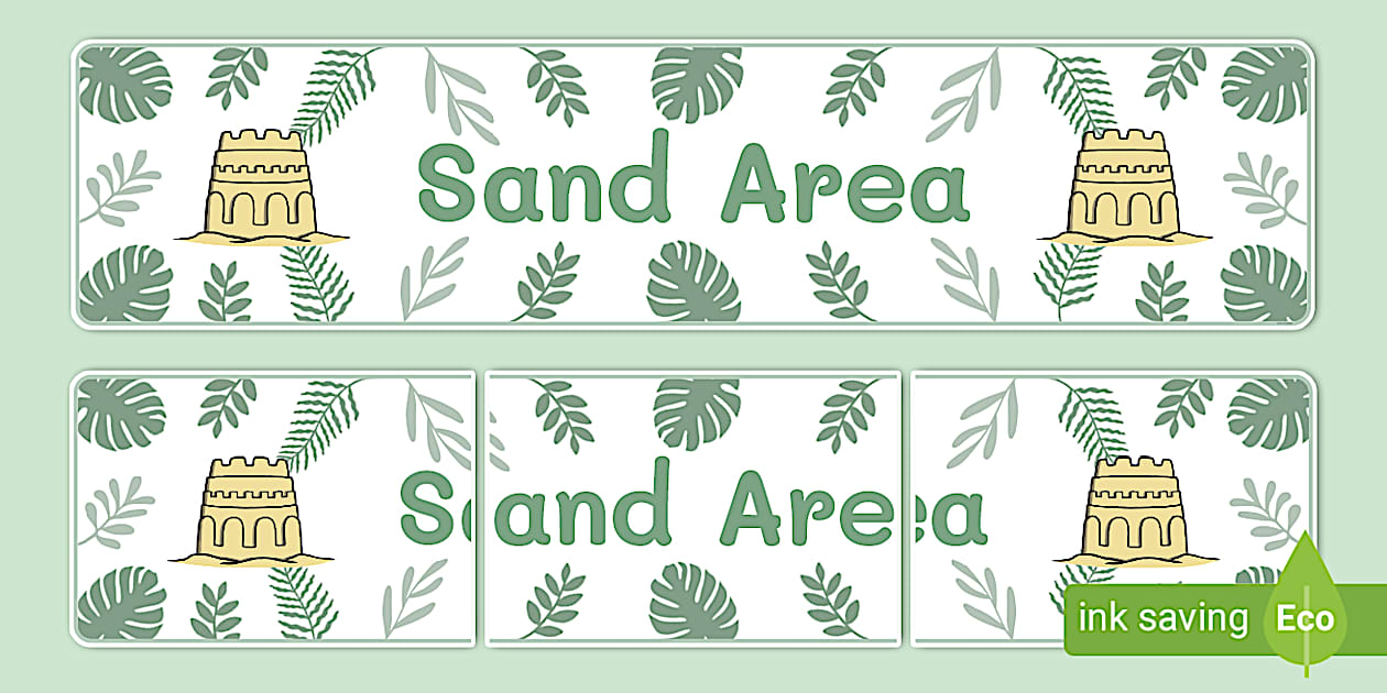 Botanical-Themed Sand Area Display Banner (teacher made)