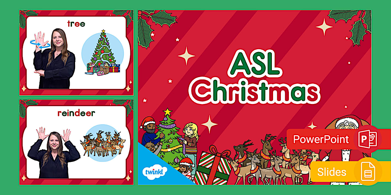 ASL Christmas PowerPoint & Google Slides (Teacher-Made)