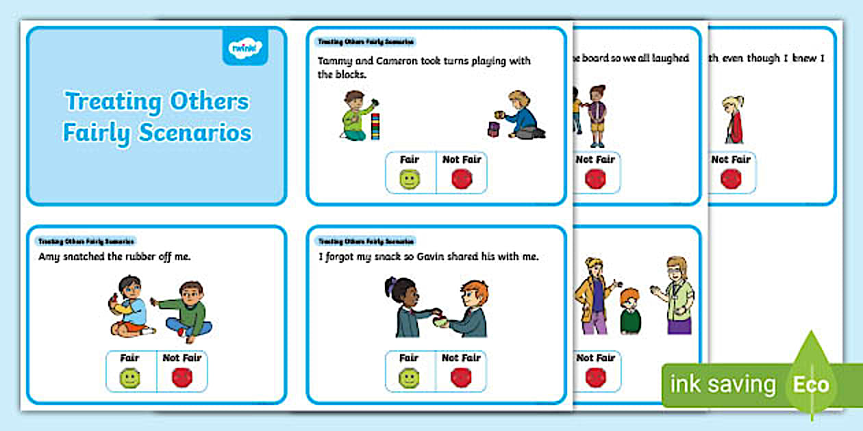 Catholic Treating Others Fairly Scenario Cards - Twinkl