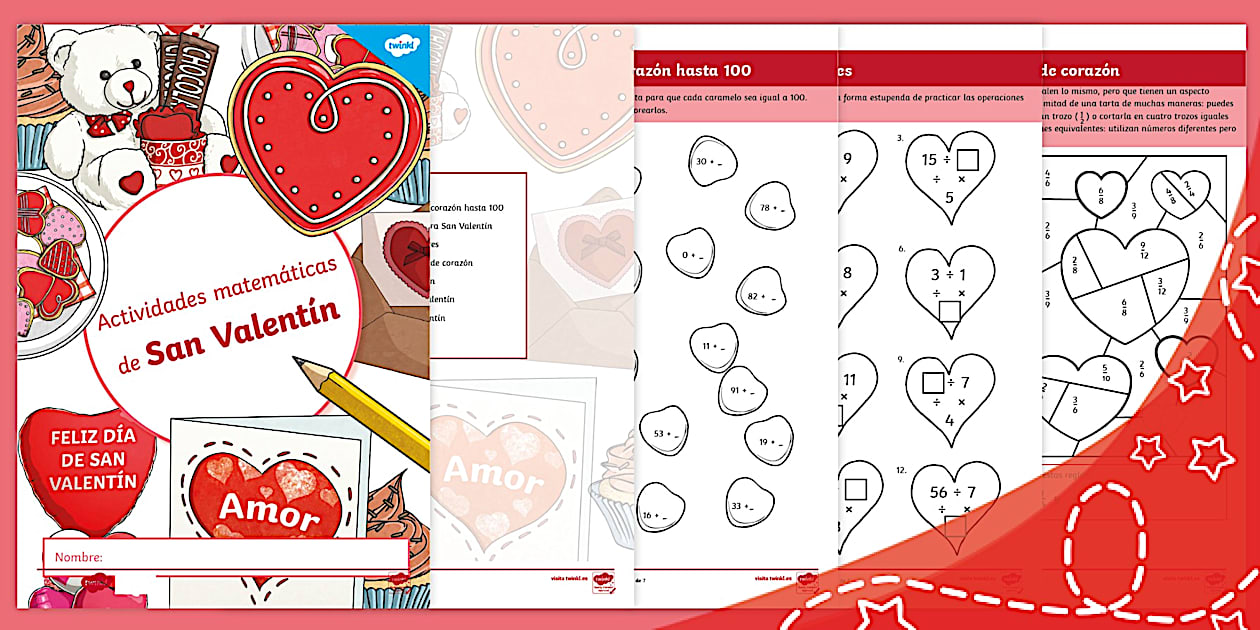 Cuadernillo: Actividades matemáticas de San Valentín - Segundo Ciclo