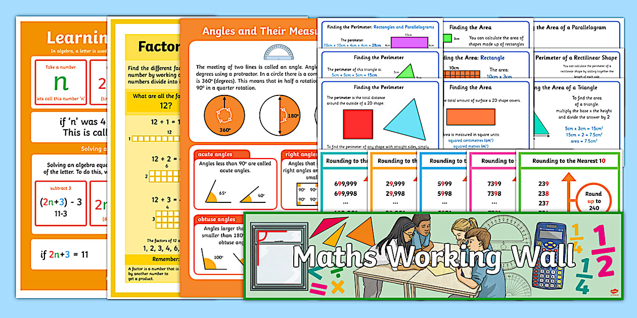 Maths Working Wall Display Pack - Year 6 Maths Display Ideas