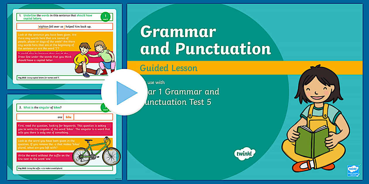 Year 1 Grammar and Punctuation Test 5 Guided PowerPoint