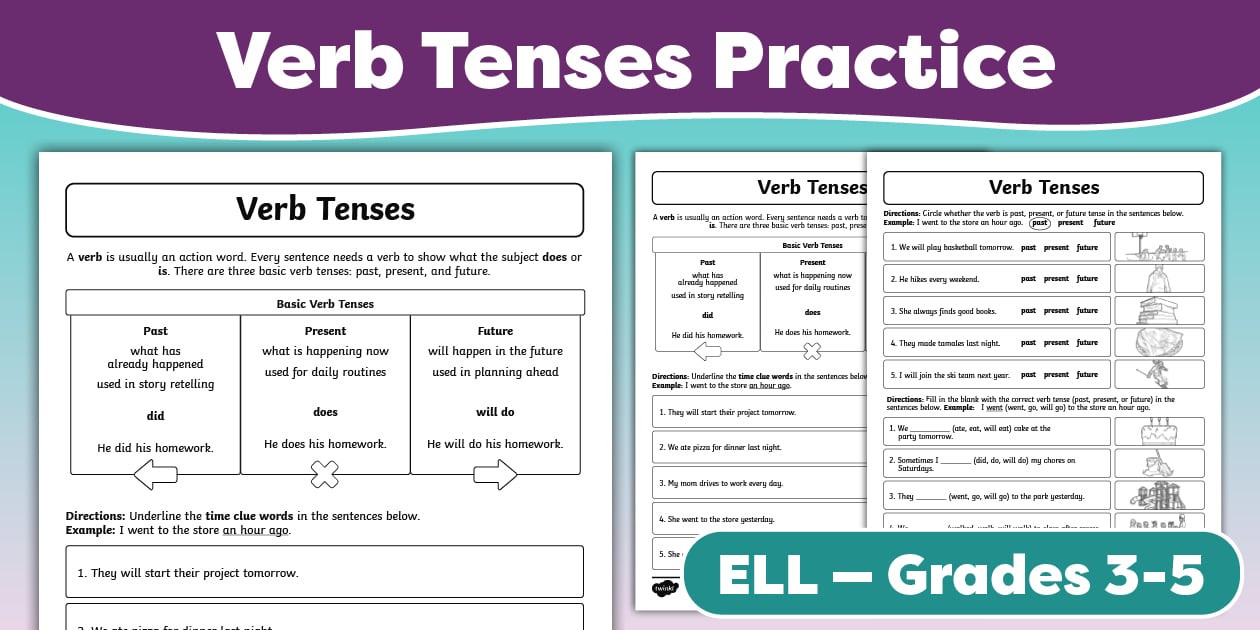 Verb Tenses Worksheet for ELL