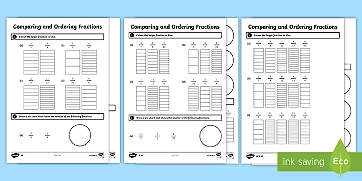 Comparing and Ordering Fractions Worksheet 2 - Twinkl