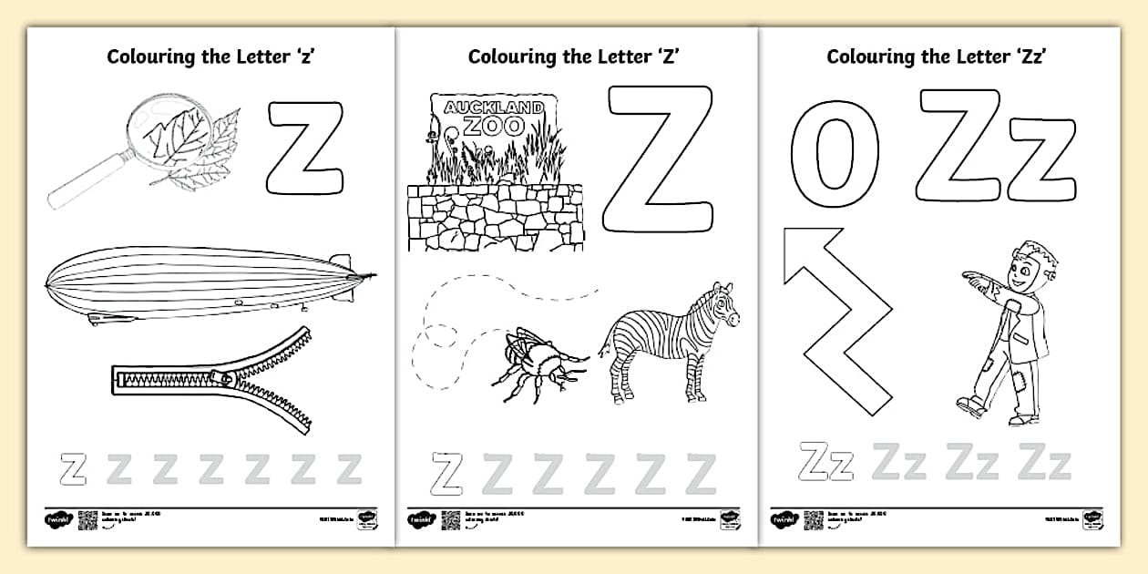 Letter Z Colouring Pages (teacher made) - Twinkl