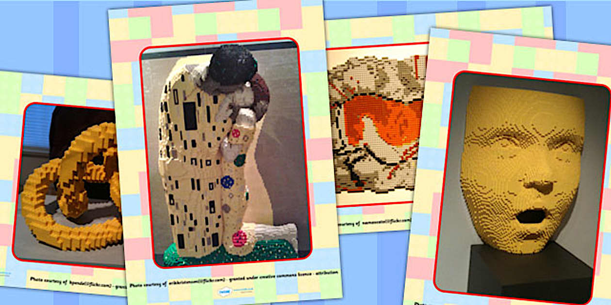 Building Brick Art Display Photos (teacher made) - Twinkl