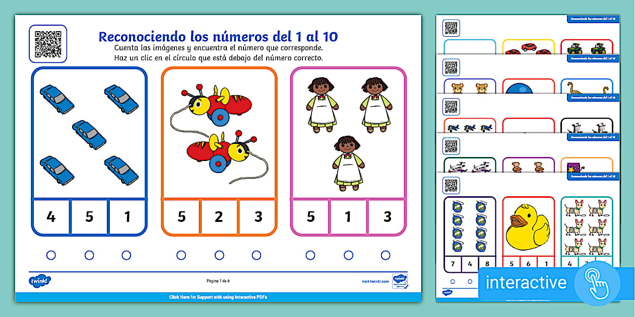 PDF Interactivo Numeración 1 al 10 (teacher made) - Twinkl