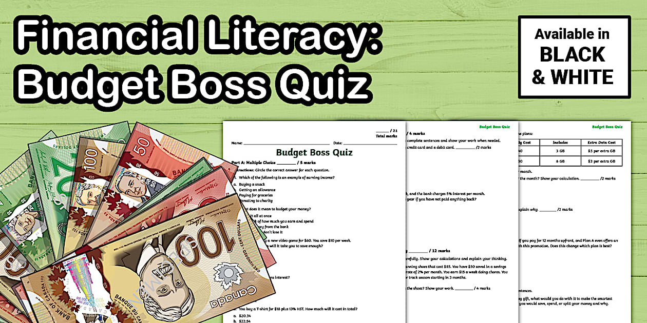 Financial Literacy Quiz for Grade 6