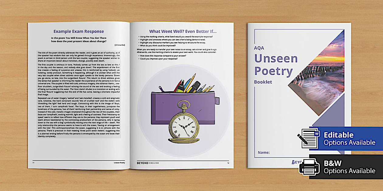 AQA Poetry Unseen | GCSE Revision Guide | Beyond - Twinkl
