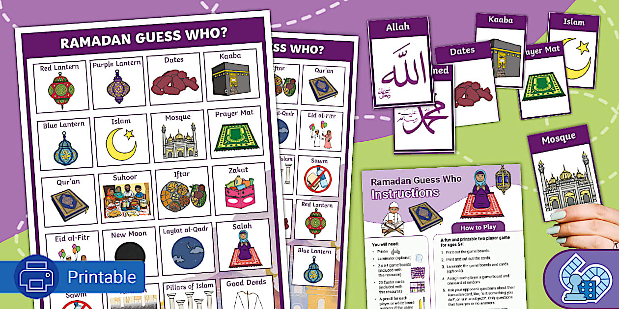 Ramadan Printable Guess Who Board Game - Ramadan Activities