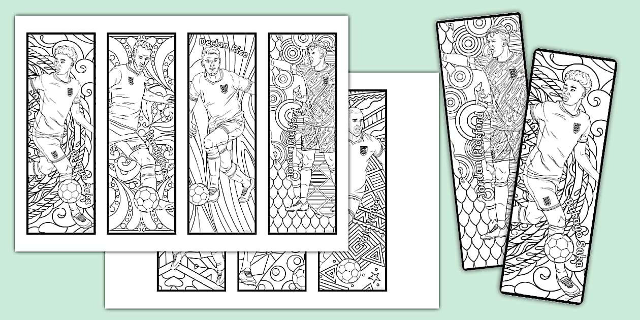 2024 Men's Euros Colouring Bookmarks (Teacher-Made) - Twinkl