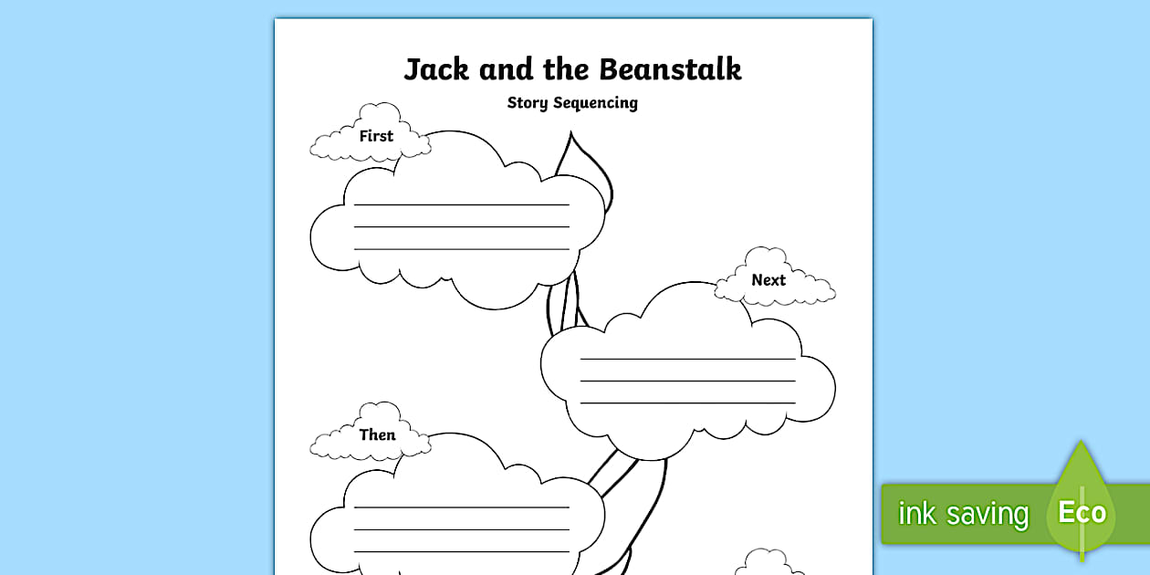 Jack and the Beanstalk Story Sequencing Worksheet - Twinkl