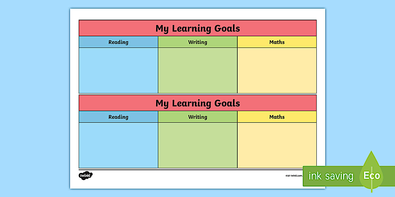 Editable My Learning Goals Table Display Sign (teacher made)