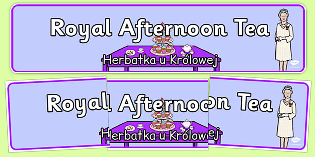 Editable Royal Afternoon Tea Role Play Banner Polish Translation