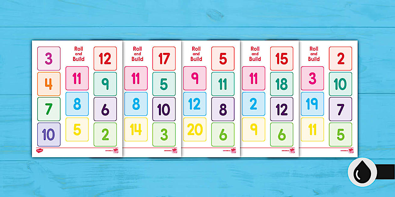 Roll and Build Math Numbers 1-20 Activity - Twinkl