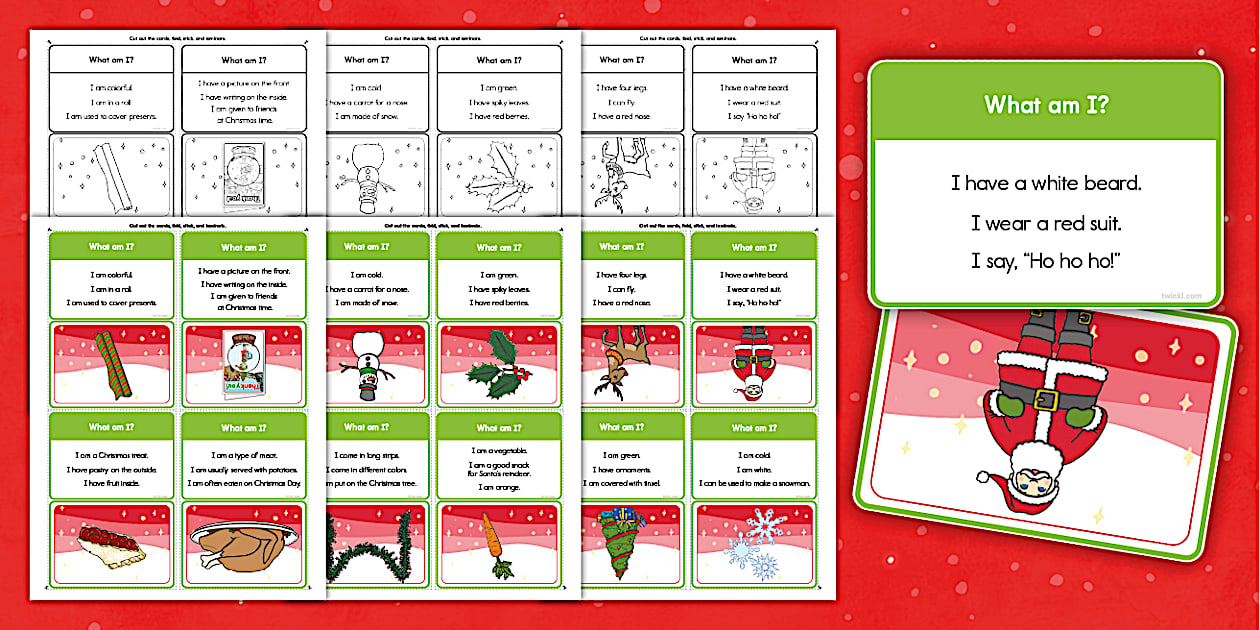 Fun Christmas Guessing Cards Game for Kindergarten | Twinkl USA