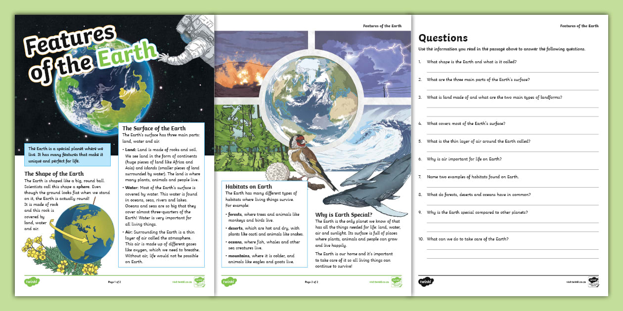 Features of the Earth (teacher made) - Twinkl