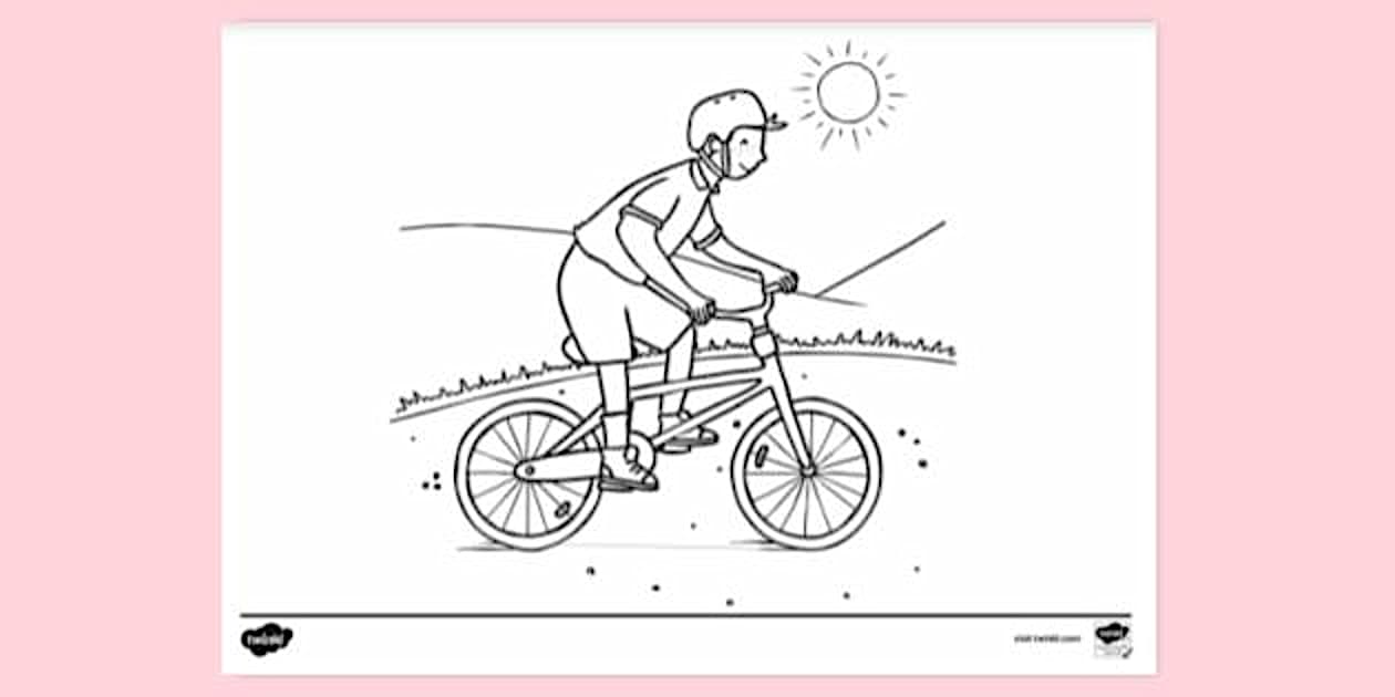 Cycling Colouring Sheet | Colouring Sheets (teacher made)