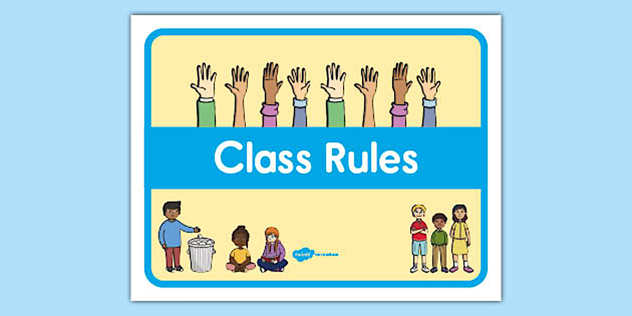 Illustrated Classroom Rules PDF Poster | Twinkl USA - Twinkl