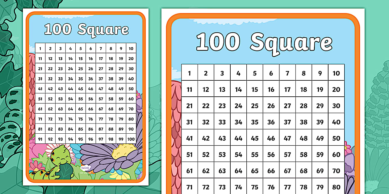 The Cautious Caterpillar 100 Number Square - Twinkl