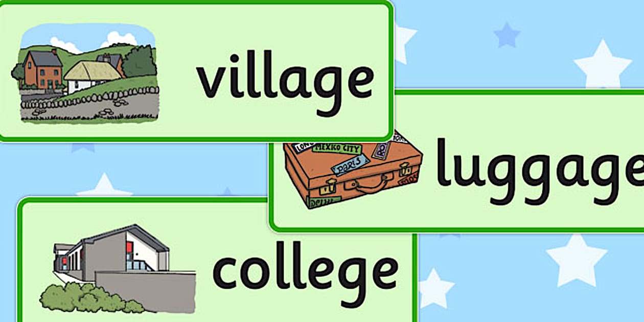 Two Syllable Final 'J' Sound Word Cards (teacher made)