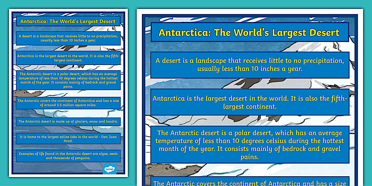 World's Largest Desert Display Poster (l'enseignant a fait)