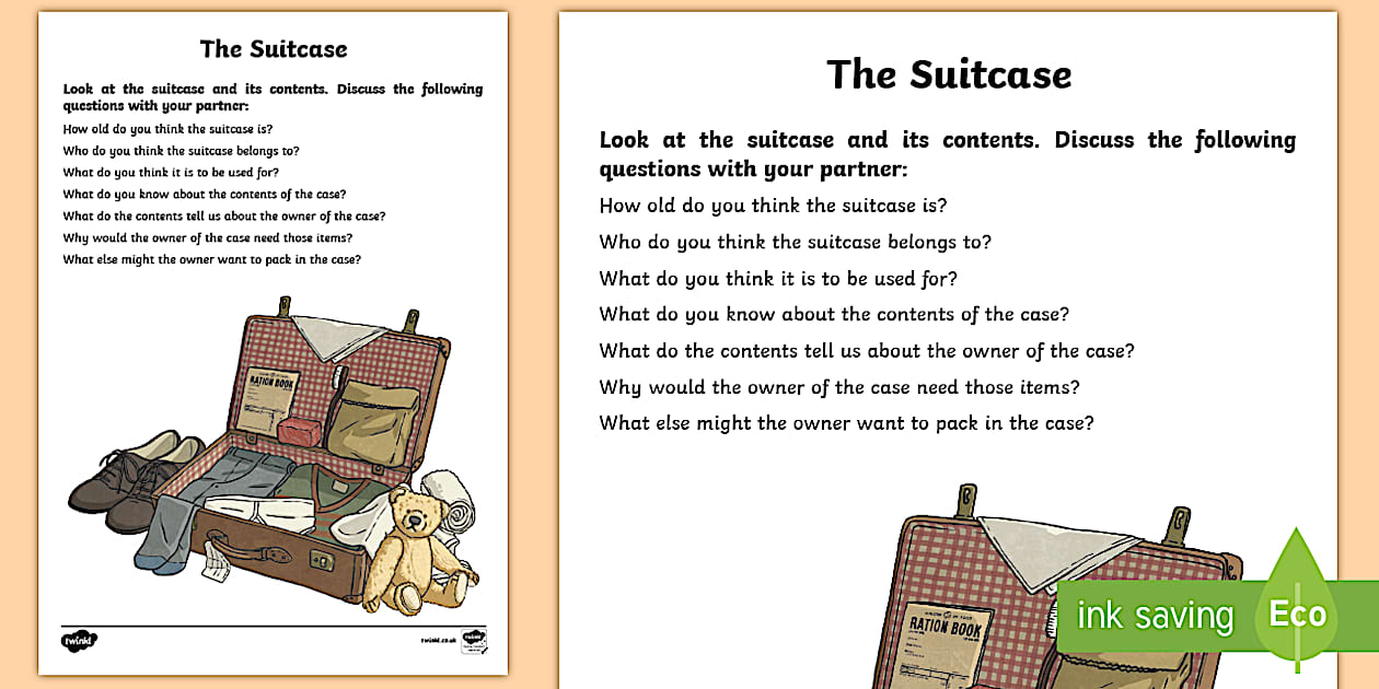 Editable Evacuee Suitcase Activity (teacher made) - Twinkl