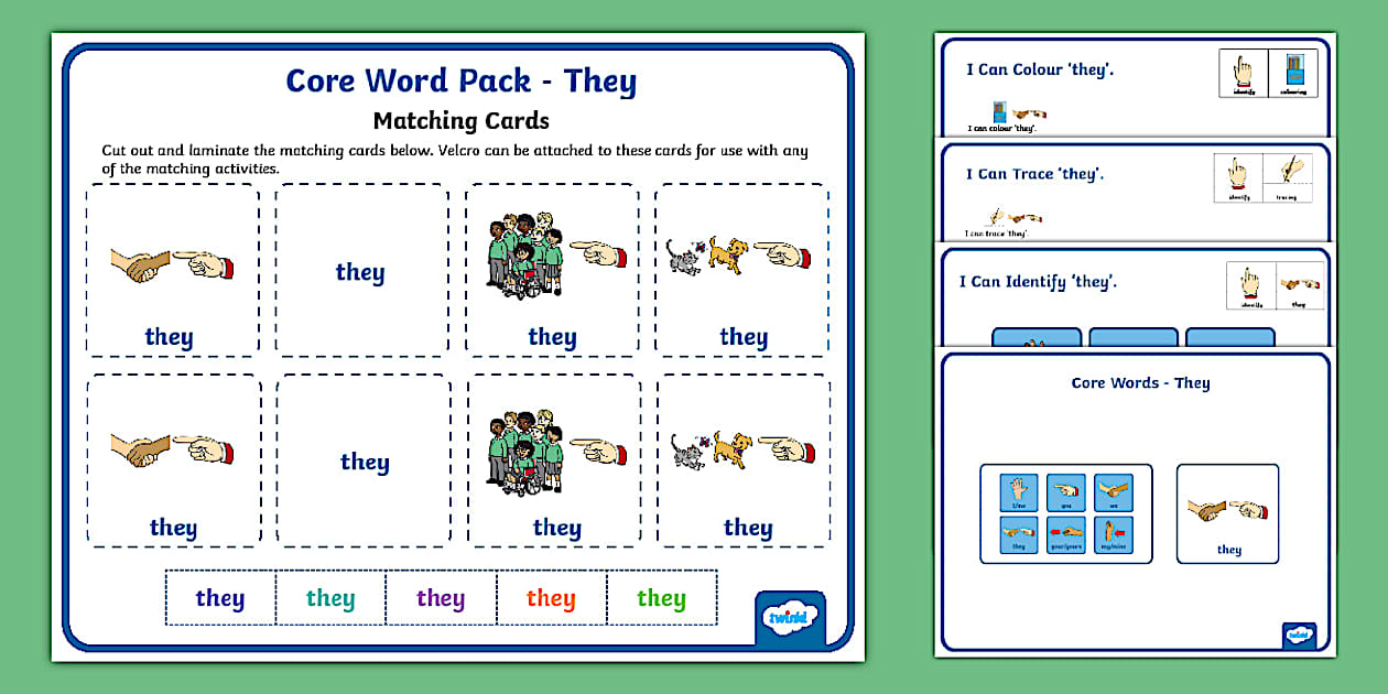 Core Word Pack - They (teacher made) - Twinkl