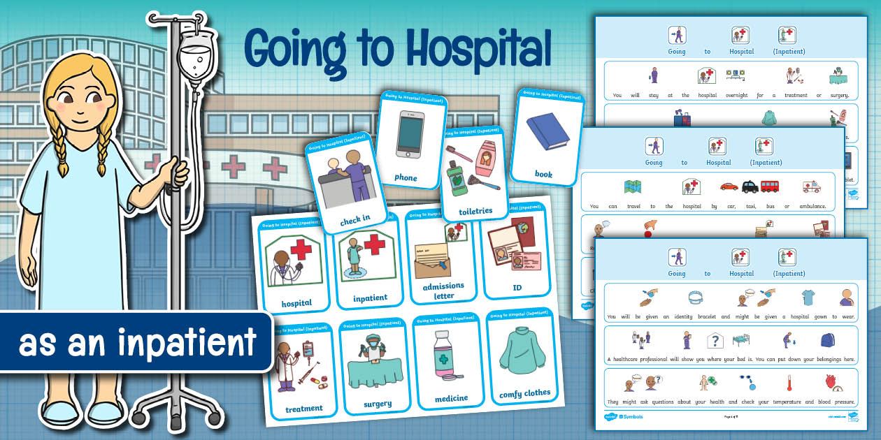 Twinkl Symbols: Going to Hospital (Inpatient)