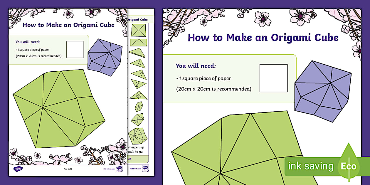 How to Make an Origami Cube Instructions | Shapes Twinkl KS1