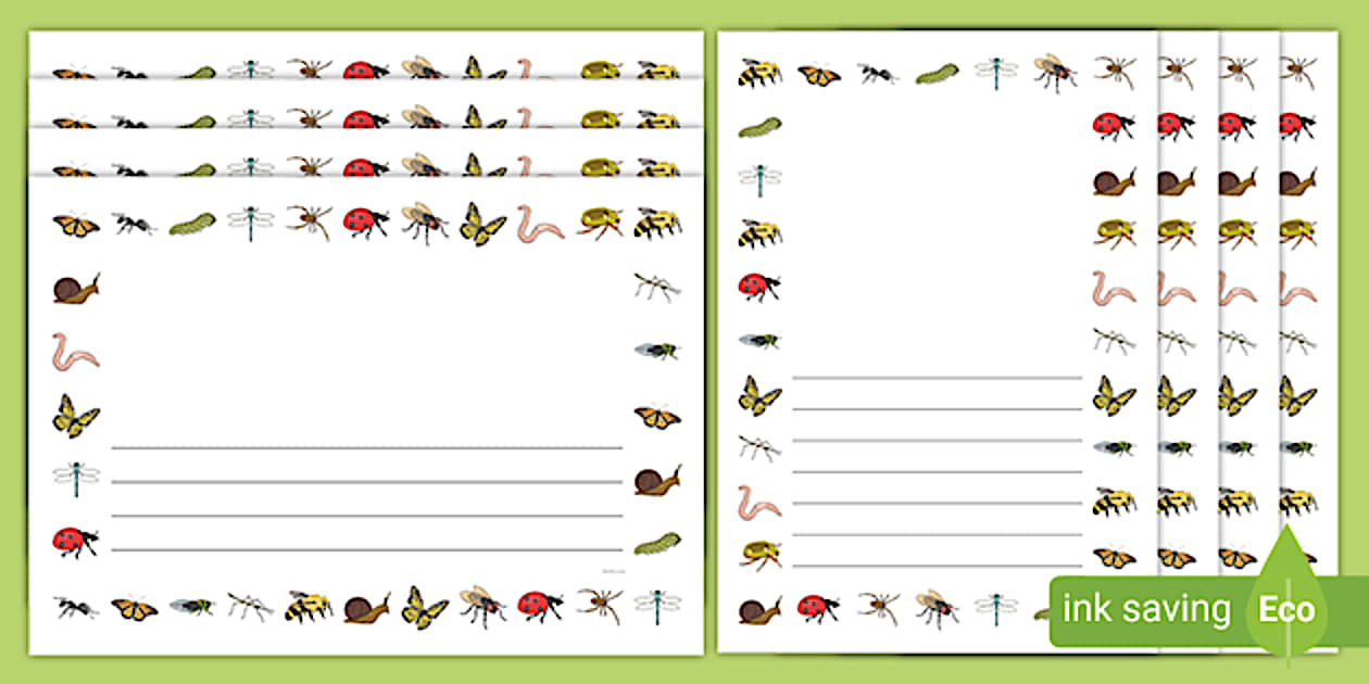 Minibeast A4 Page Borders (teacher made) - Twinkl