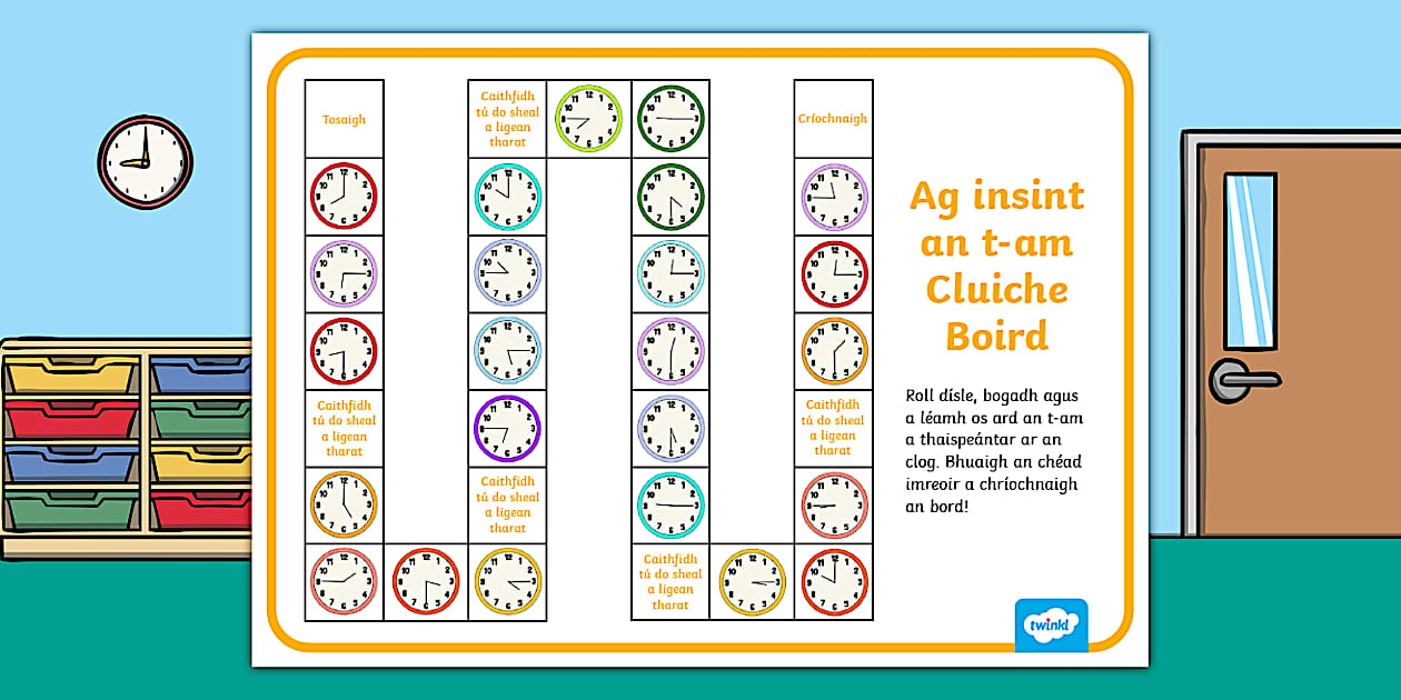 Ag insint an t-am Cluiche Boird (Teacher-Made) - Twinkl
