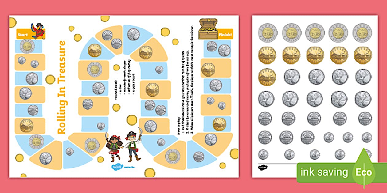 Canadian Coins Board Game - Math Resources - Grade 1-3