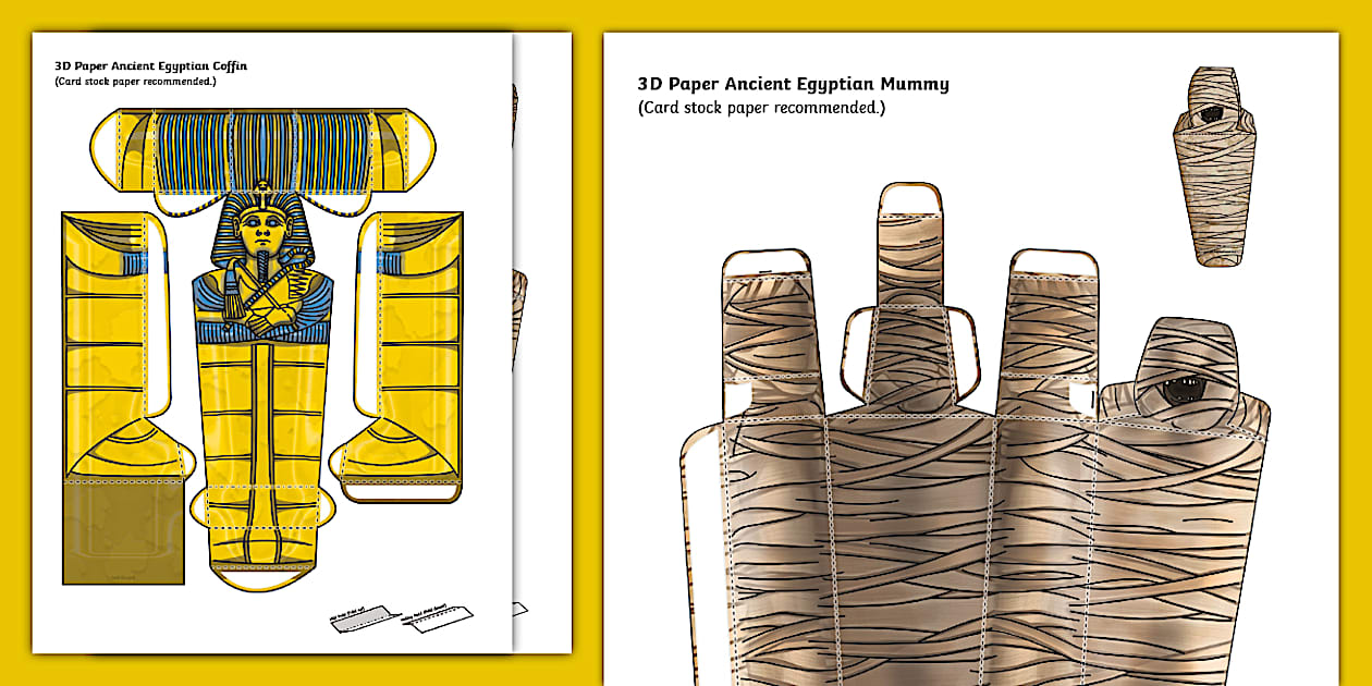 3D Paper Craft Ancient Egyptian Mummy (Teacher-Made)
