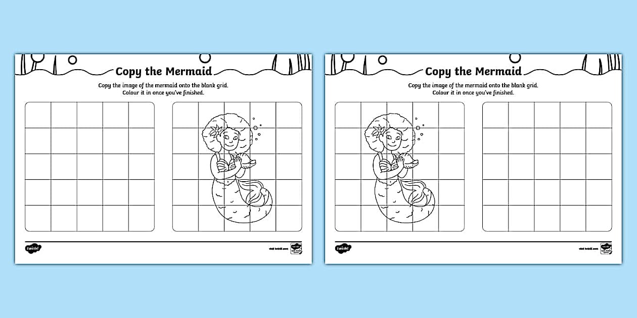 Copy the Mermaid Worksheet (teacher made) - Twinkl