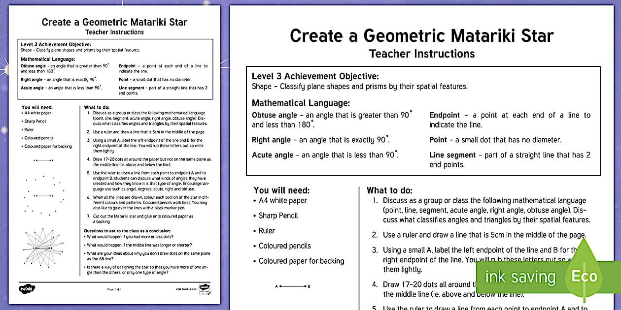 Matariki Maths Art | Geometric Star Activity