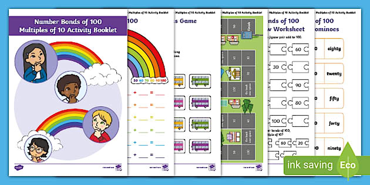 👉 Number Bonds to 100 Multiples of 10 Booklet - Twinkl