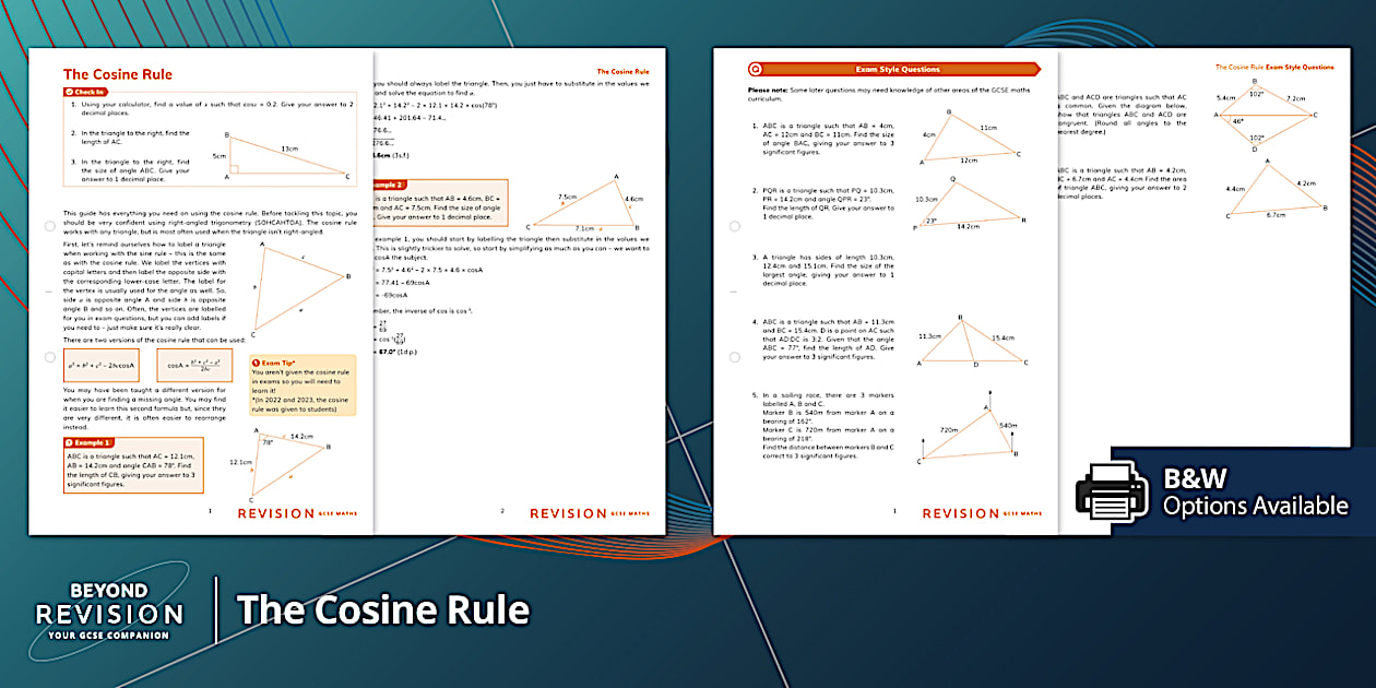 👉 The Cosine Rule: Trigonometry Exam Revision & Preparation