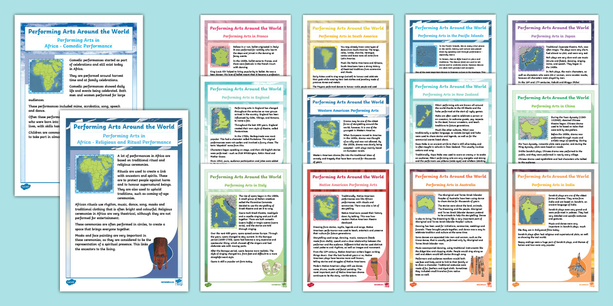 Performing Arts Around the World Fact Sheets (Teacher-Made)