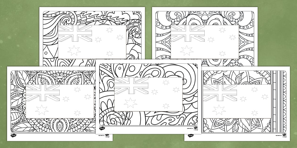 Australia Flag Mindfulness Colouring Sheets (teacher made)